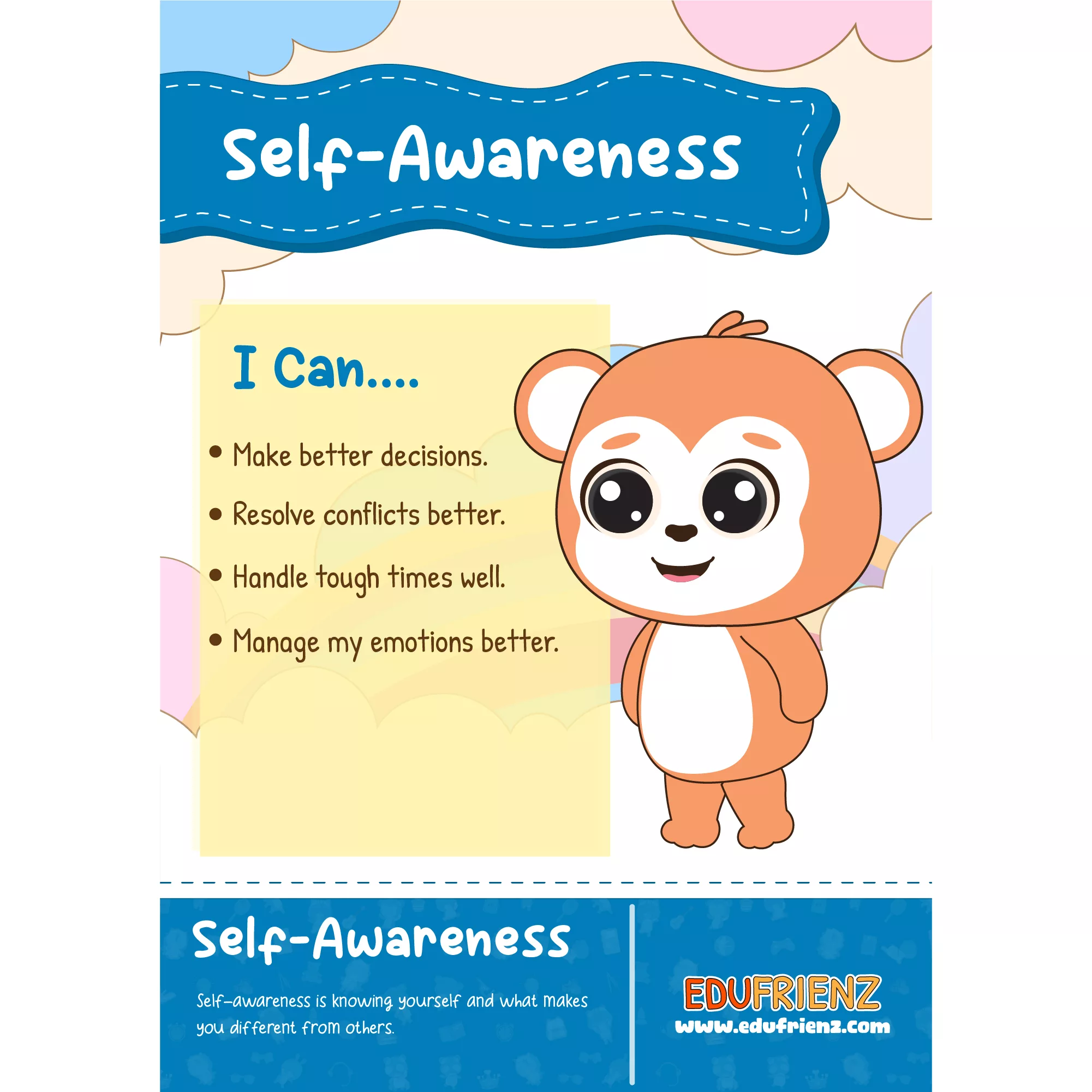 Ready to Use SEL Self Awareness Poster for Kids | Edufrienz