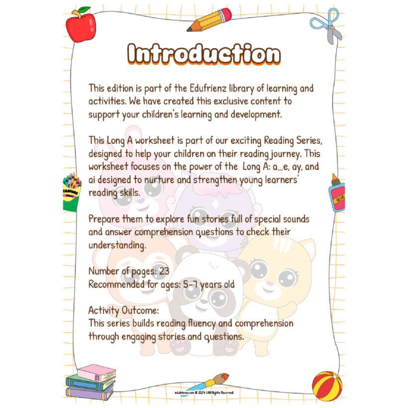 Learn Long Vowel Sound a Worksheet | Edufrienz 99